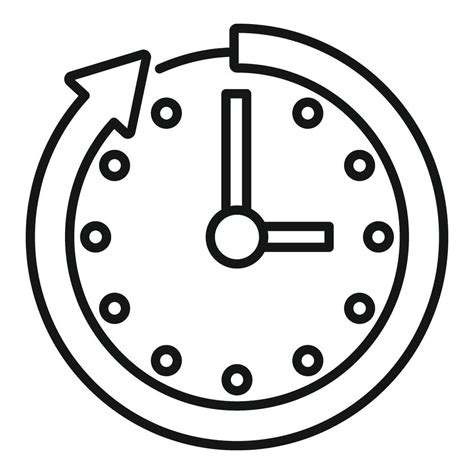 Duration Of Hour Clock Icon Outline Event Schedule 44754332 Vector