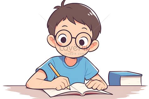 공부하는 학생들의 만화 그림 일러스트 무료 다운로드 Lovepik