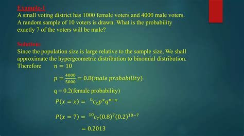 Approximate The Hypergeometric Distribution To Binomial Distribution Pptx