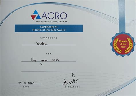 Yashu On Linkedin Grateful To Have Been Recognized As Rookie Of The