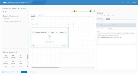 setting disk and memory properties of vms using vra custom forms part