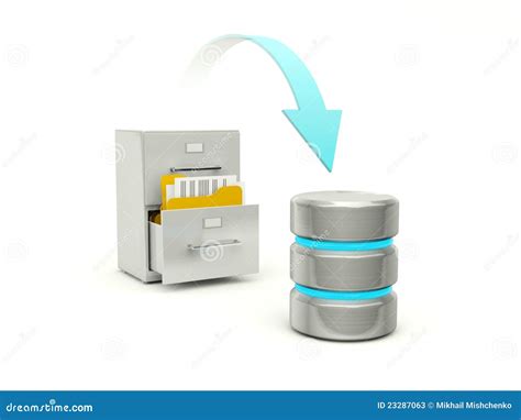 Copying Files From Archive To Data Base Stock Illustration