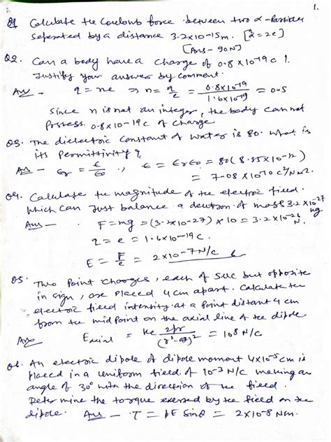 12 Physics Numericals Pdf