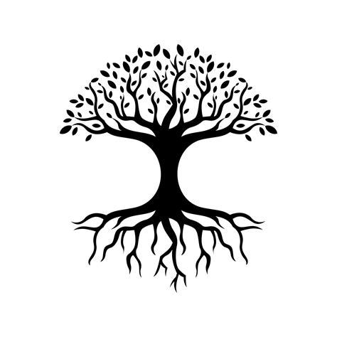 Root Tree Logo Design Vector Silhouette Of A Tree 6753222 Vector Art At Vecteezy