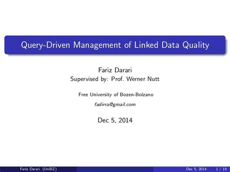 Query Driven Management Of Linked Data Quality