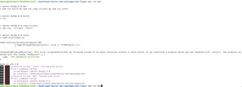 unable to start up bot · issue 768 · galnir master bot · github