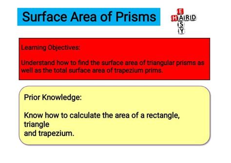 How To Find Surface Area Of A Prism Gcse Level Ppt