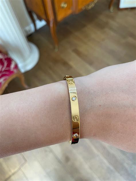 Cartier Love Diamonds 18 Carats Yellow Gold Bracelet Les Pierres De Julie