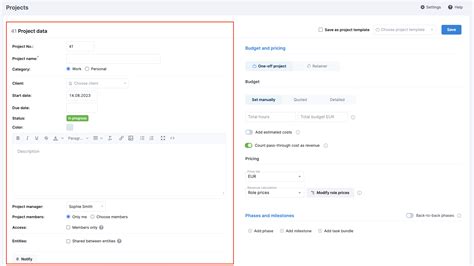 creating modifying and deleting projects scoro help center
