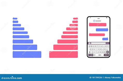 Message Chat Bubbles Vector Icons For Messenger Smartphone With Typing For Message Clouds Stock