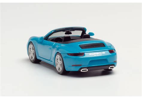 Herpa Porsche 911 Carrera 2 Cabrio Miami Blue 028844 002