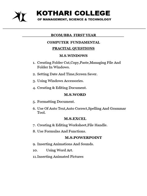 practical question computer fundamental pdf computers