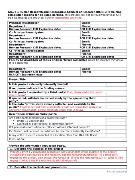 IRB Request For Protocol Review Doc Template PdfFiller