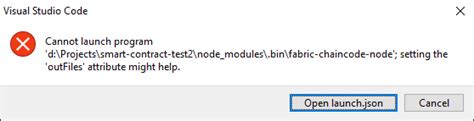 Debug Cannot Launch Program Issue IBM Blockchain Blockchain Vscode Extension GitHub