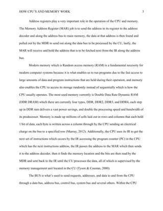 How CPUs And Memory Work PDF