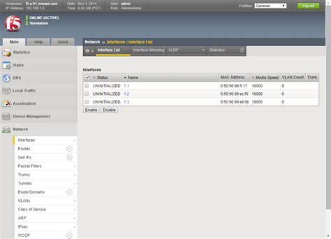 While On The Interfaces Page Select The Interface With Name 1 1 And Click Enable