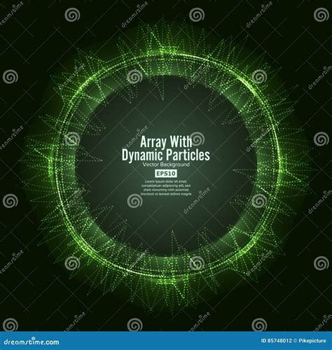 array vector with splash emitted particles round shape of