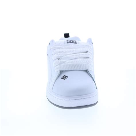 Dc Court Graffik 300529 Wpt Mens White Leather Skate Inspired Sneakers
