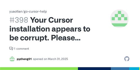 Your Cursor Installation Appears To Be Corrupt Please Reinstall