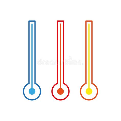 Temperature Gauge Set Thermometer Symbol Vector Measurement Scale