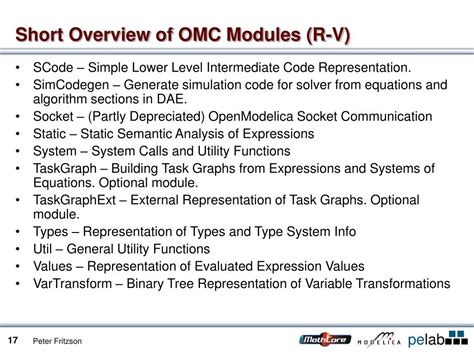 Ppt Openmodelica Compiler Omc Overview Powerpoint Presentation