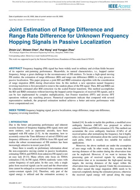Pdf Joint Estimation Of Range Difference And Range Rate Difference For Unknown Frequency