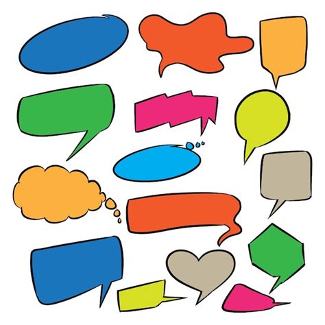 Free Vector Hand Drawn Colorful Speech Bubble Set Design