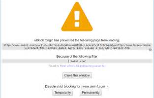 Disable UBlock Origin S Has Prevented The Following Page From Loading Temporarily Permanently