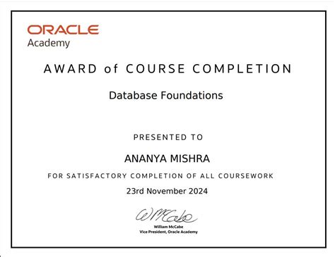 Ananya Mishra On Linkedin Oracleacademy Database Sql Data