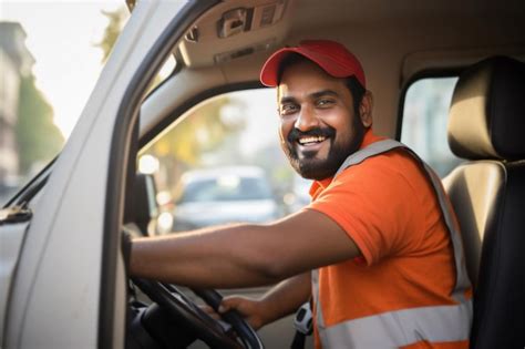 Premium Ai Image Indian Male Driver Of Delivery Van In Uniform