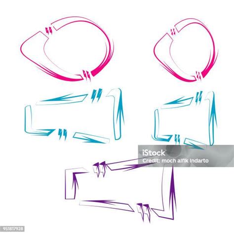 다채로운 개요 거품 연설 견적 상자 템플릿 디자인 그림 흰색 배경에 고립 0명에 대한 스톡 벡터 아트 및 기타 이미지 0명