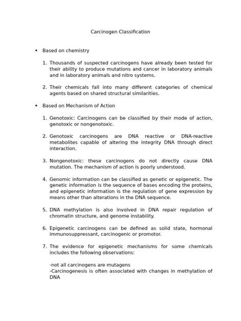 Carcinogen Classification Pdf