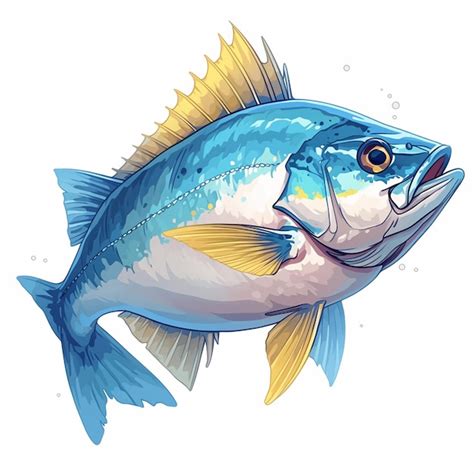 Premium Vector Yellowtail Snapper Swimming Near A Reef
