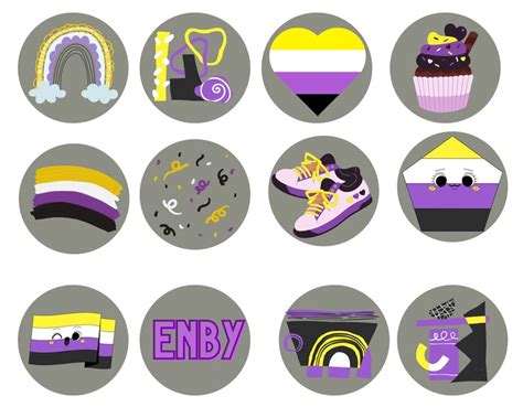 Non Binary Button Template Etsy