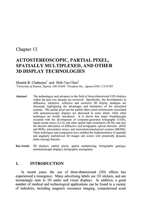 Pdf Autostereoscopic Partial Pixel Spatially Multiplexed And Other