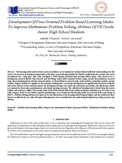 development of pisa oriented problem based learnin pdf programme