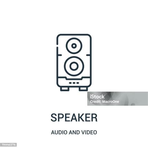 오디오 및 비디오 컬렉션에서 스피커 아이콘 벡터입니다 얇은 라인 스피커 개요 아이콘 벡터 일러스트 레이 션입니다 0명에 대한 스톡 벡터 아트 및 기타 이미지 Istock