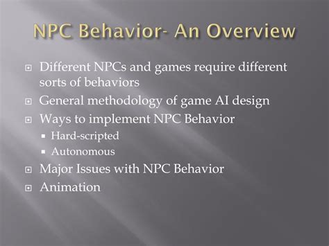 ppt npc behavior powerpoint presentation free download id 2199468
