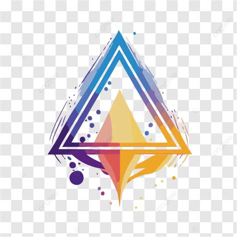 추상적인 스타일의 삼각형 기호 벡터 흰색 배경에 신비주의의 단순한 다채로운 아이콘 그림자 없음 작은 프레임 중앙 Png 일러스트 및 벡터 에 대한 무료 다운로드