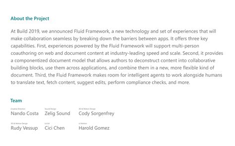 Microsoft Fluid Framework Behance