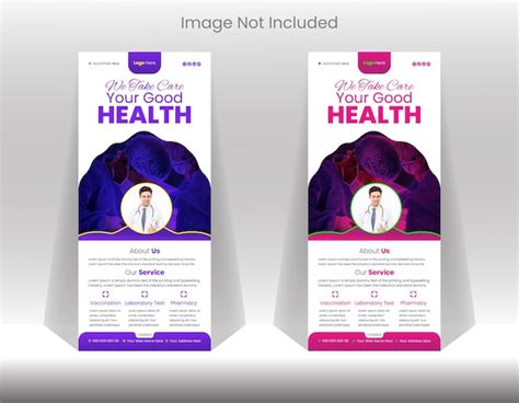 벡터 의료 의료 롤업 배너 또는 디스플레이 Standee 템플릿 프리미엄 벡터