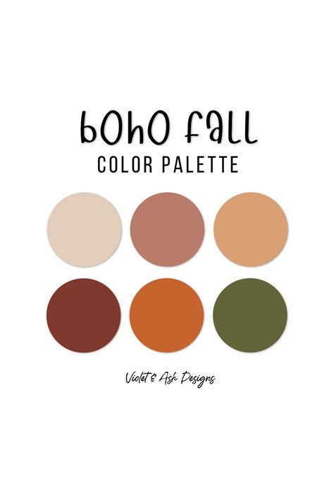 Boho Fall Procreate Palette Color Chart Boho Procreate Etsy Artofit