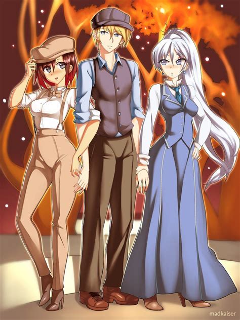 Commission Work Featuring Ruby Rose Jaune Arc And Weiss Schnee Rwby