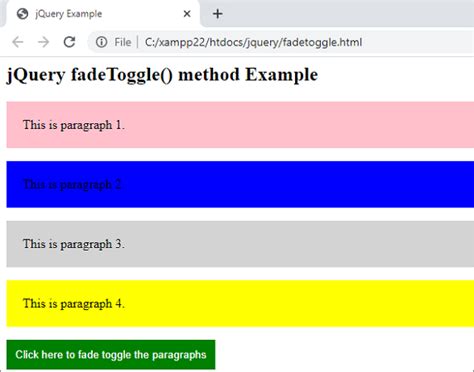 Jquery Fadetoggle Method Codingtag