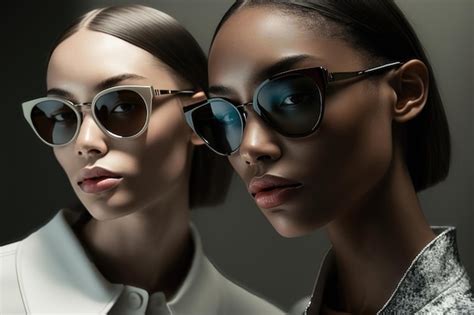 Premium Ai Image Models Wearing Eyeglasses And Sunglasses Ai Generated
