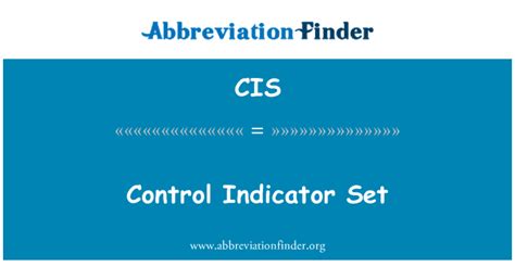 Cis Significa Conjunto De Controles De Indicador Control Indicator Set