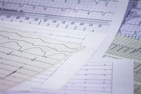 Tracing Of Electrocardiograms On Graph Paper Records Of Heart Activity