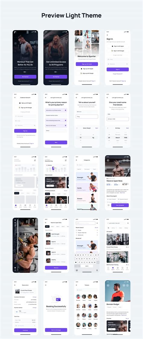 Sporter Fitness Workout App UI Kit Figma Resources On UI8 In 2025