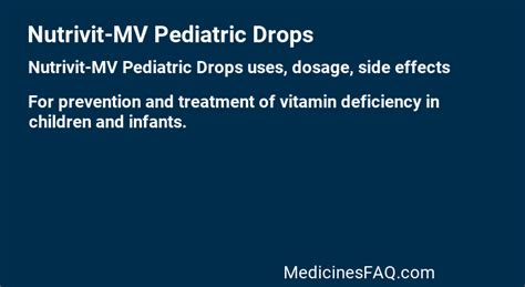 Nutrivit Mv Pediatric Drops Uses Dosage Side Effects Food