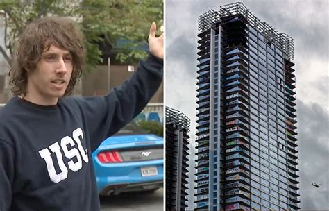 Performance Artist Films Tightrope Walk At Las Graffiti Towers Los Angeles Times